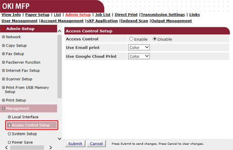 Operating Management/ Specifications | OKI