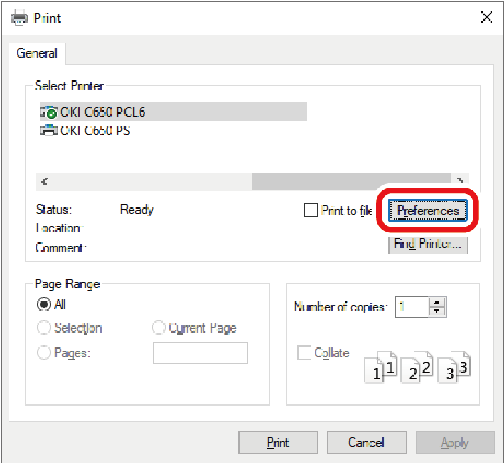 Para controlador de impresora PCL para Windows | OKI